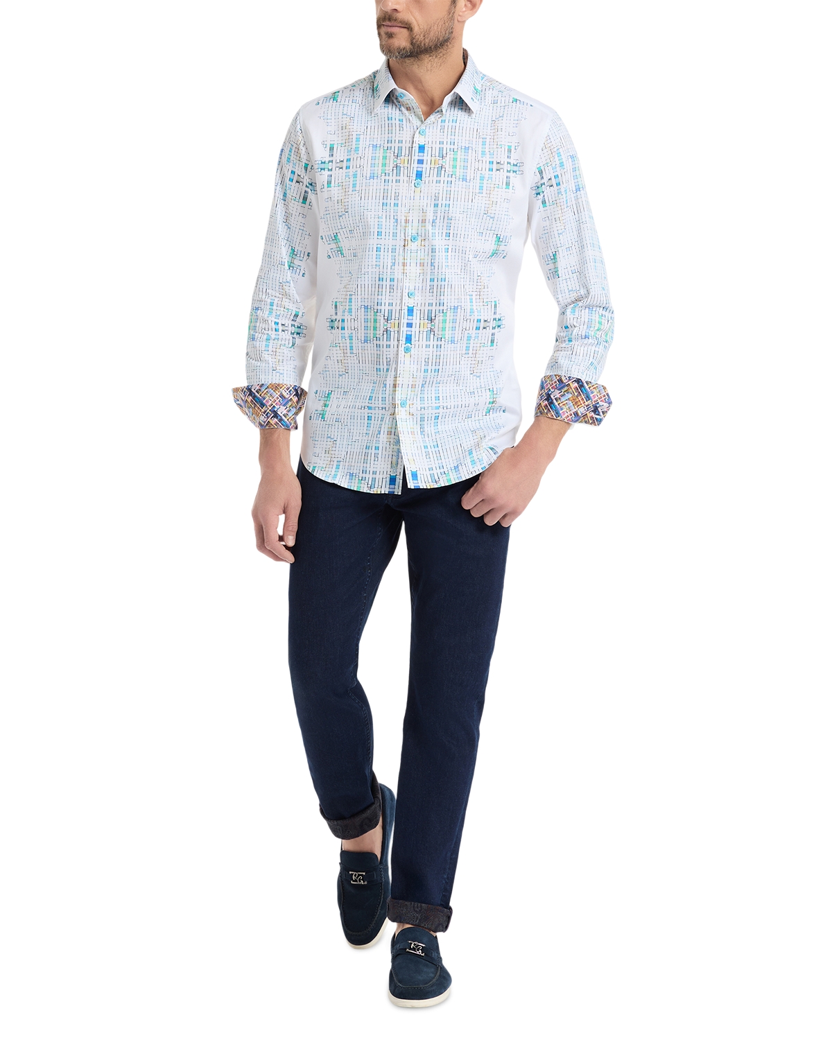 ROBERT GRAHAM westhorpe box pattern woven shirt