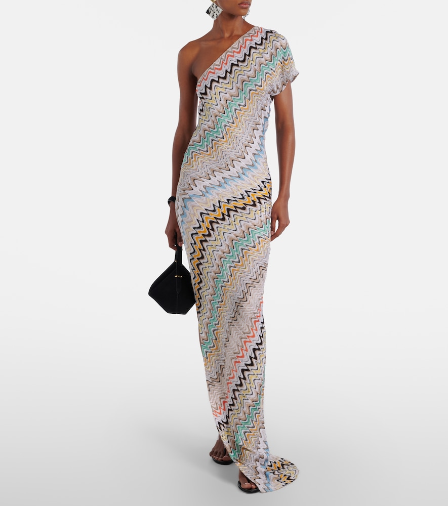 MISSONI wave one-shoulder maxi dress