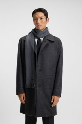 BOSS knit scarf in virgin wool with logo detail