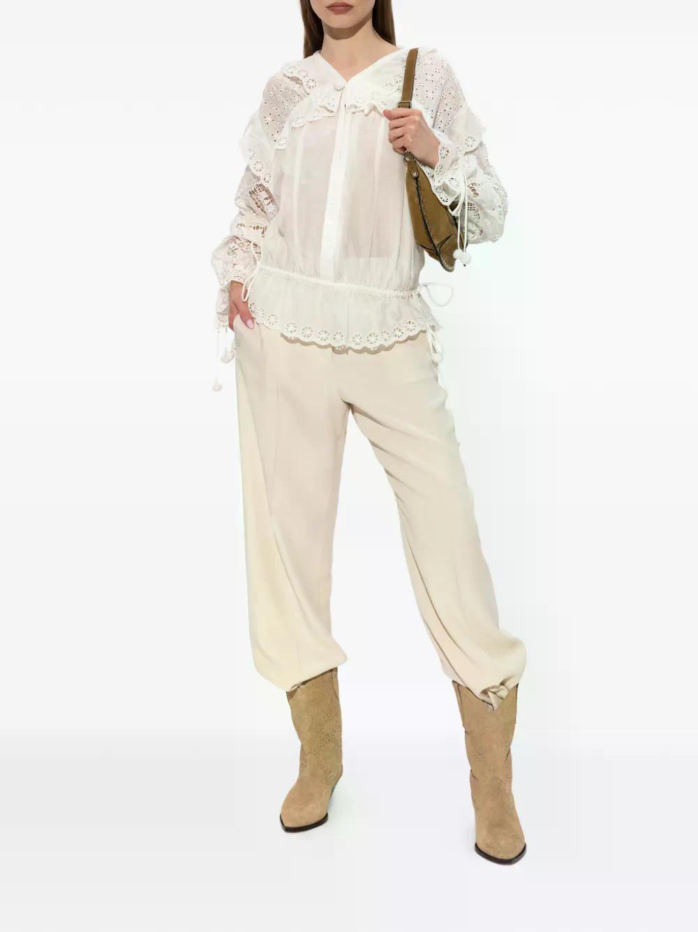 ISABEL MARANT Broderie-Anglaise Drawstring Blouse