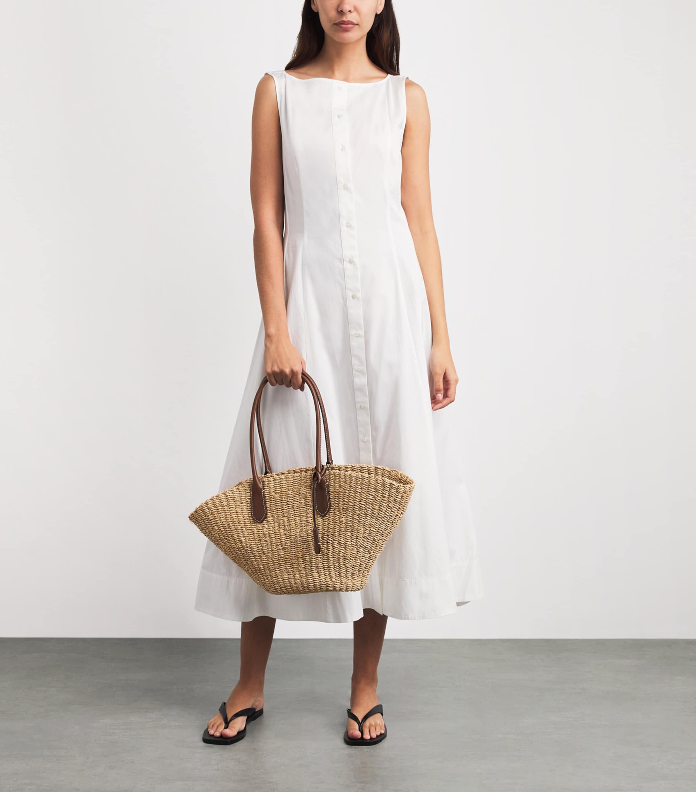 POLO RALPH LAUREN Cotton Panelled Midi Dress