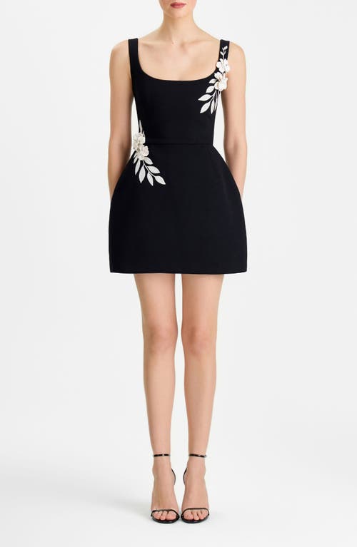 NADINE MERABI Lana Floral Appliqué Fit & Flare Mini Dress