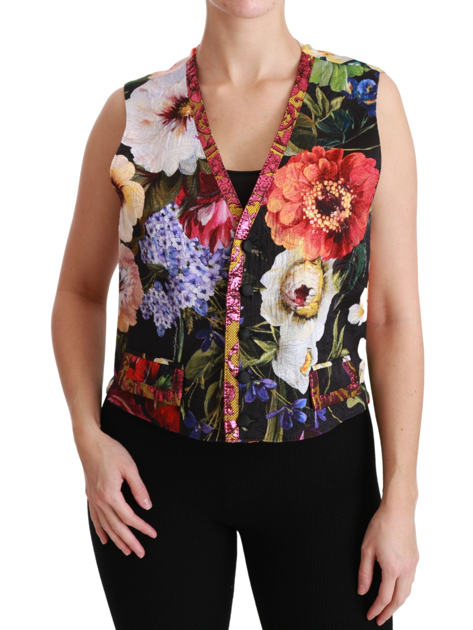 DOLCE & GABBANA Floral Brocade Sleeveless Waistcoat