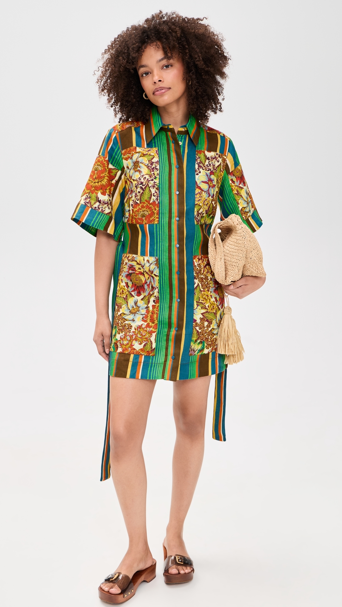 ALEMAIS ALÉMAIS Printed Linen Mini Dress
