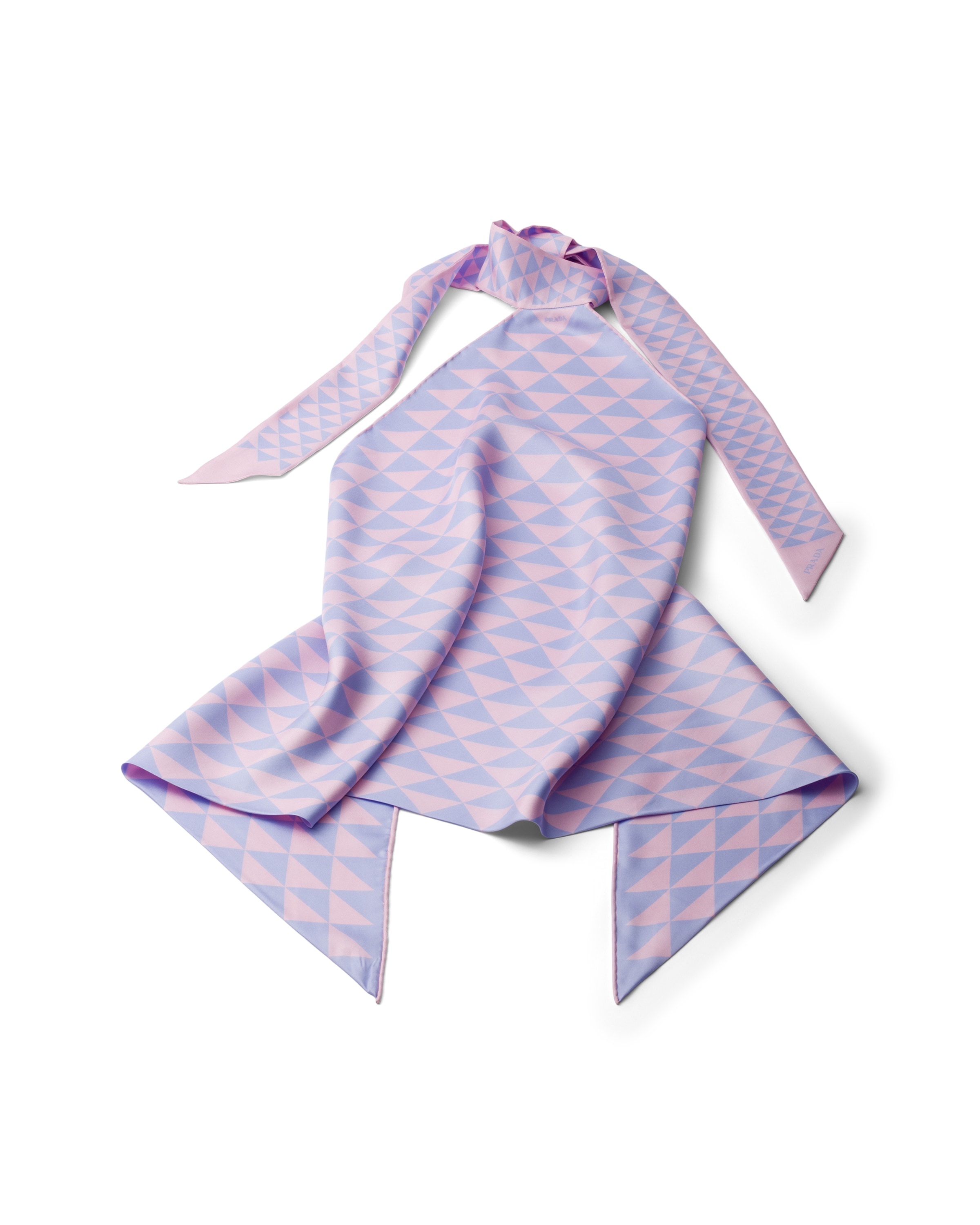 PRADA Printed Silk Twill Halter Top