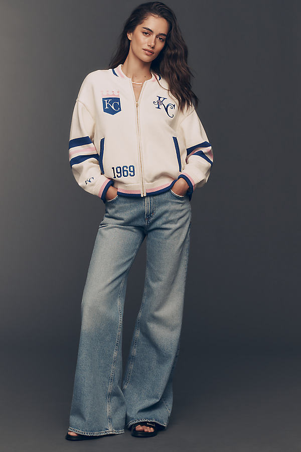THE WILD COLLECTIVE The Wild Collective Jacquard Varsity Bomber Jacket
