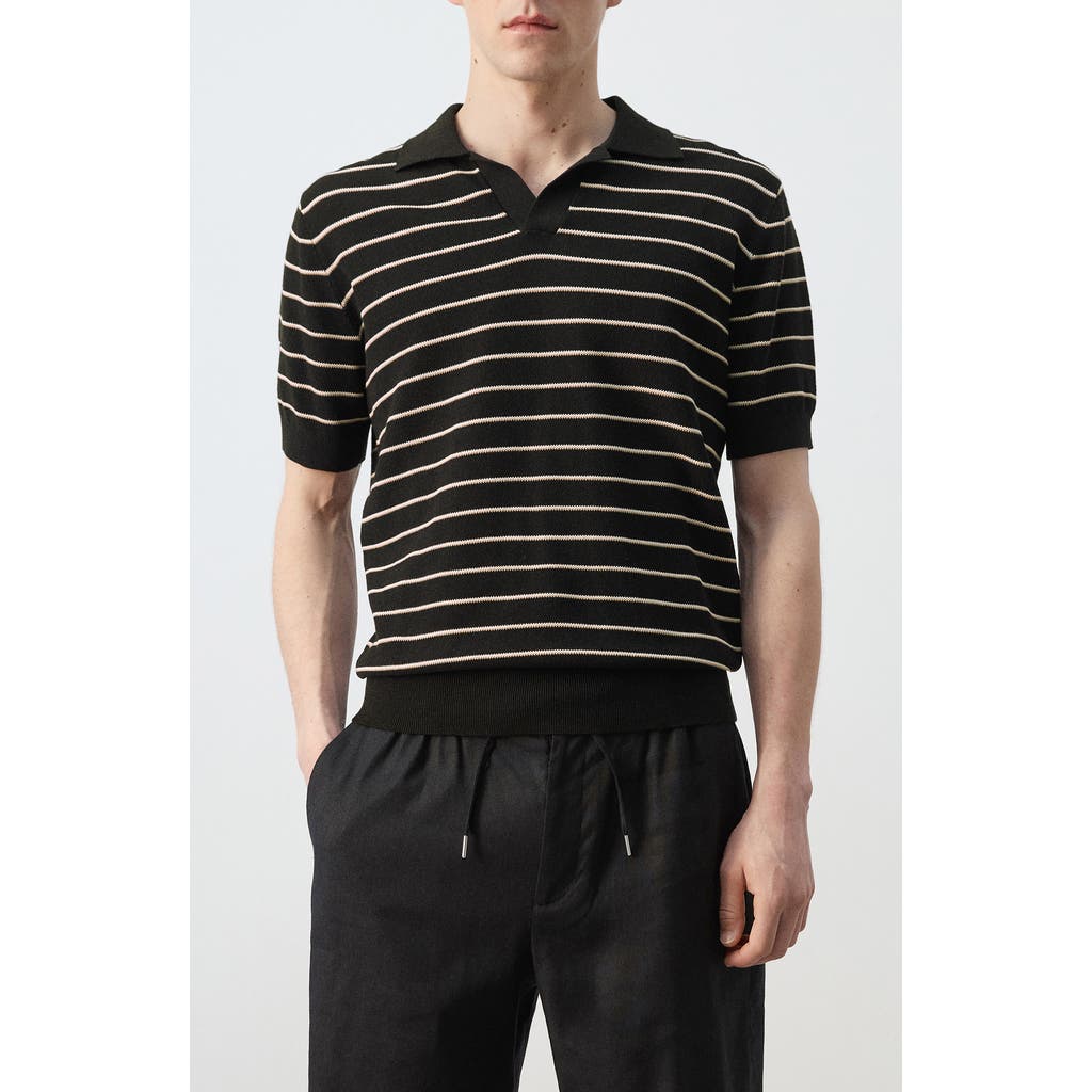 MANGO stripe knit polo