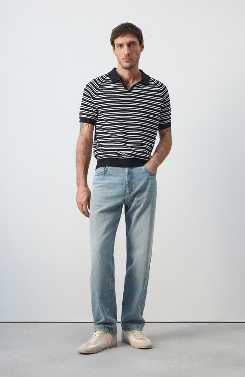 MANGO stripe knit polo