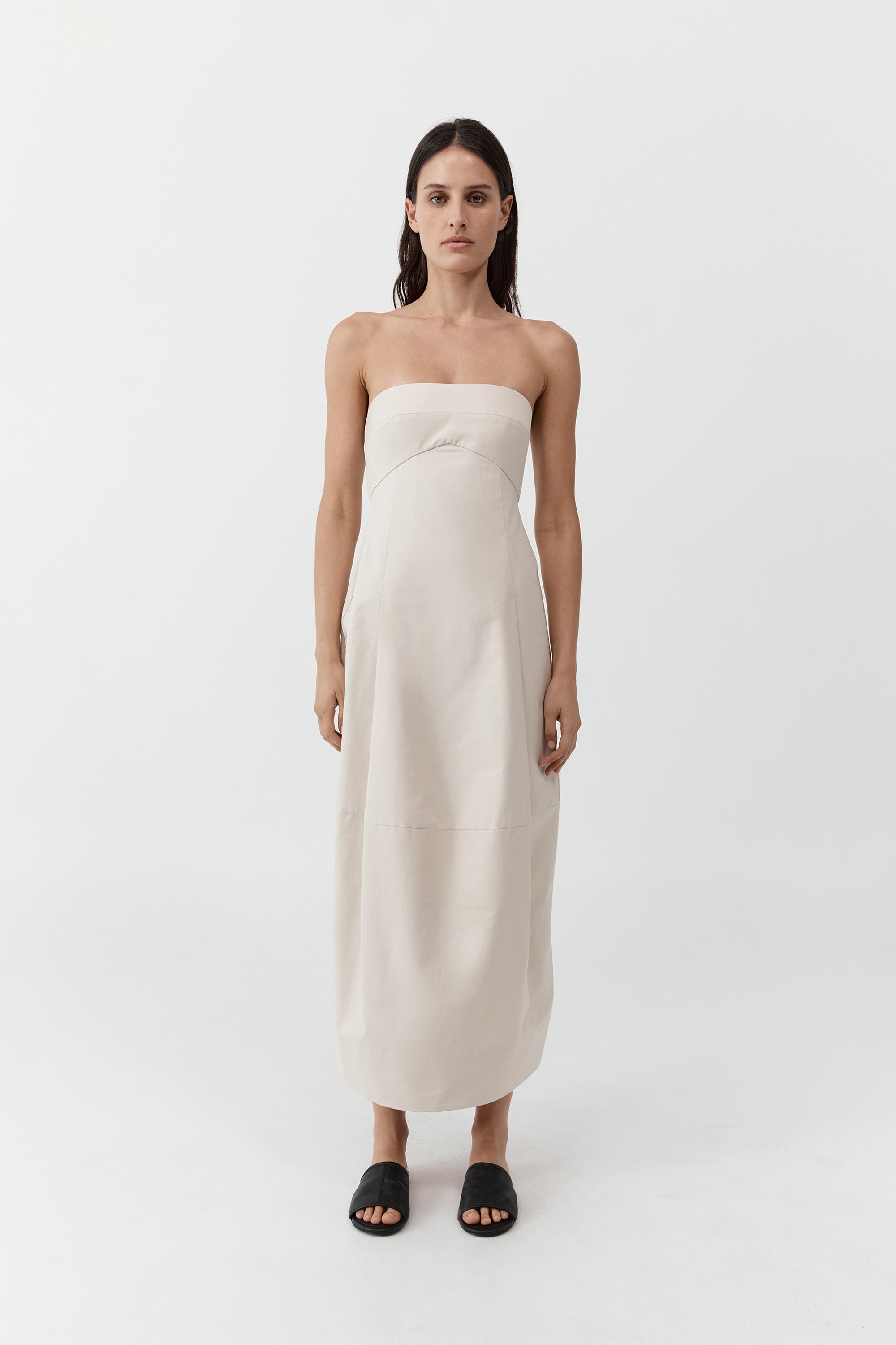 ST. AGNI St Agni Canvas Pleat Cocoon Dress