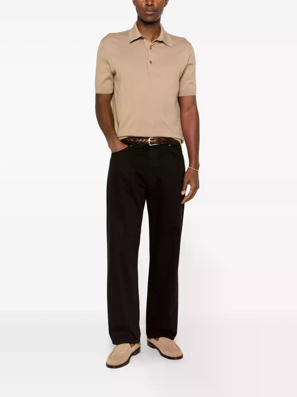 ZEGNA short-sleeve ribbed-knit polo shirt
