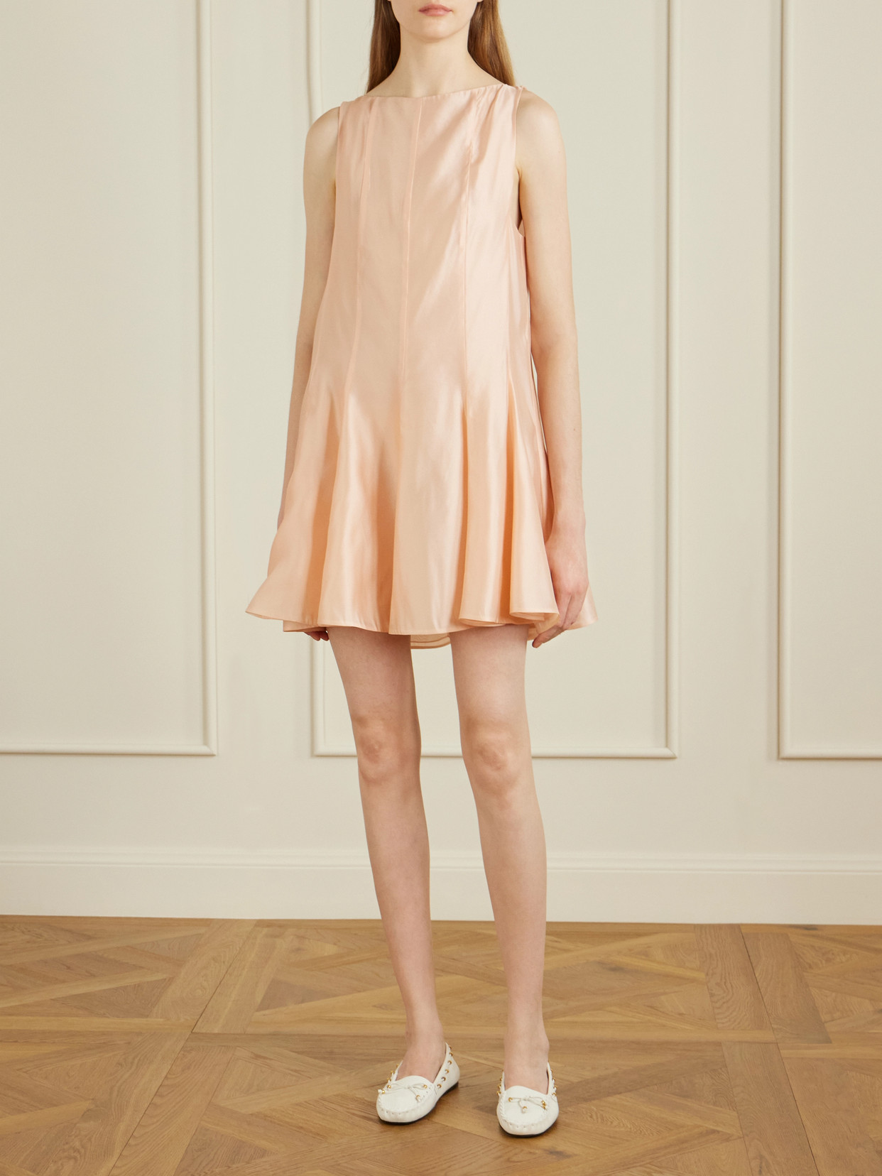 KHAITE KHAITE Mags Paneled Satin-Twill Mini Dress
