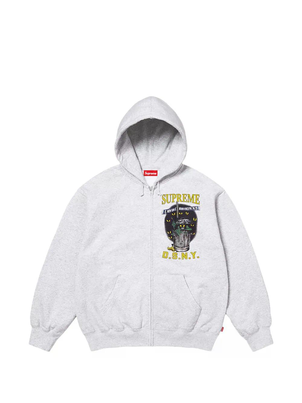 Supreme X Michael Jackson Graphic-Print Zip-Up Hoodie - Black