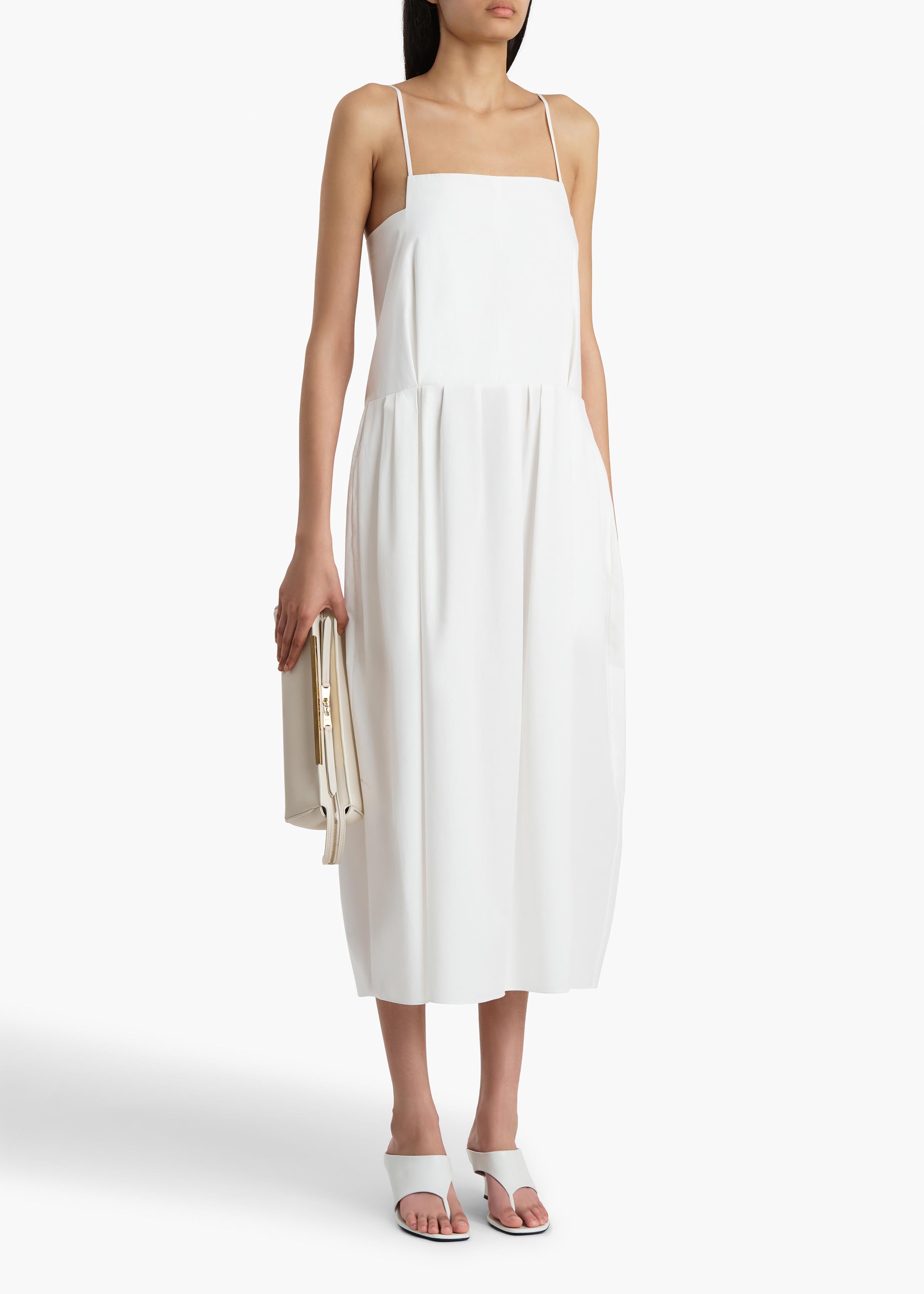 KHAITE Adira Cotton Poplin Midi Dress