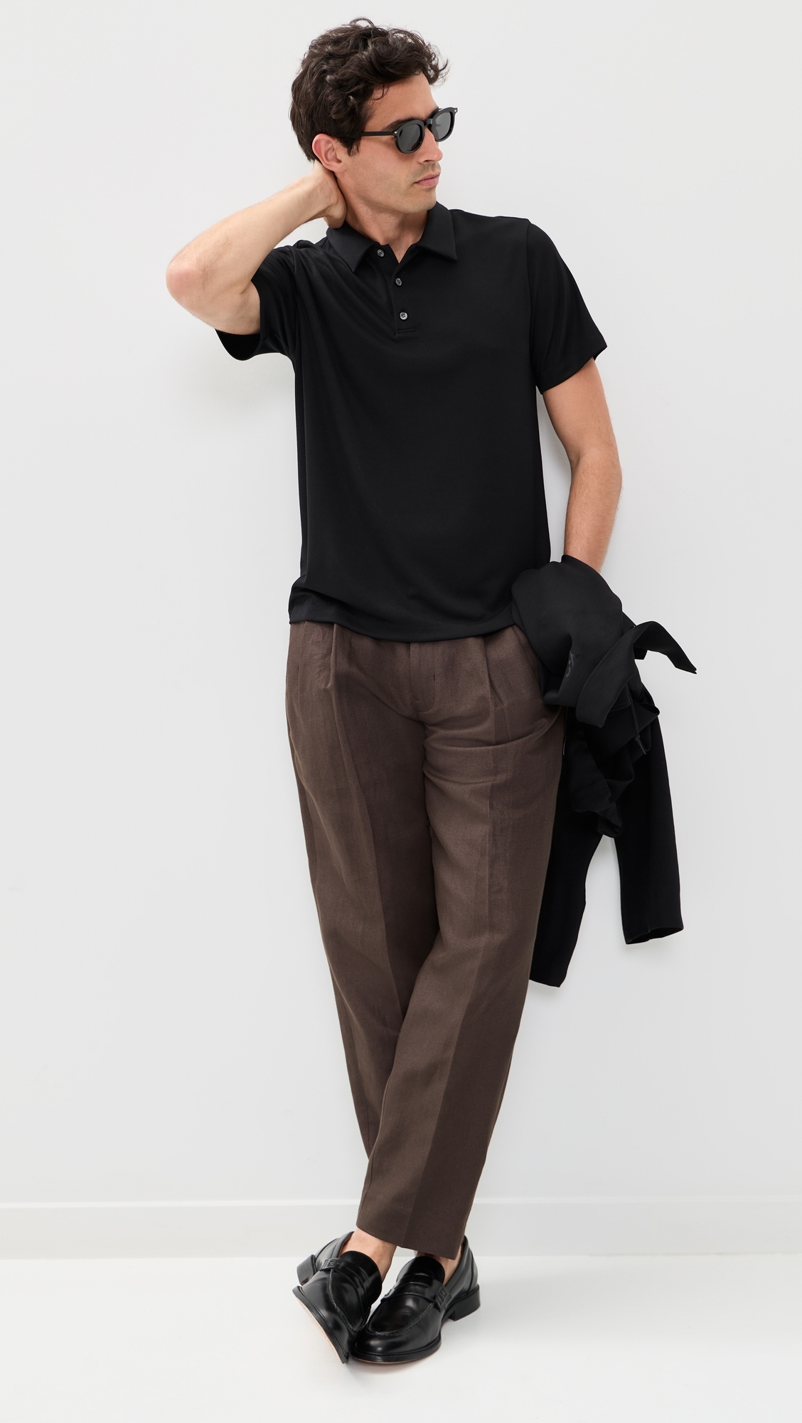 THEORY bron polo in modal jersey