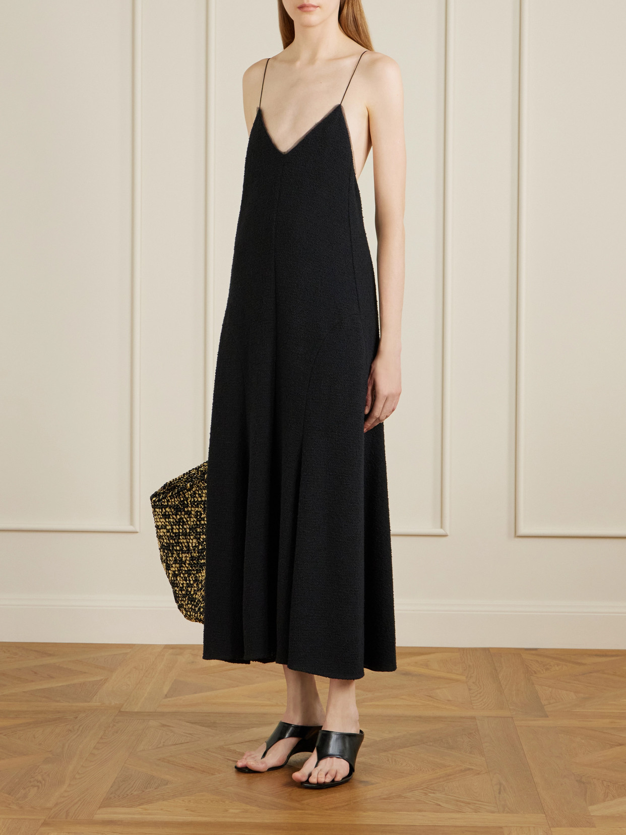KHAITE KHAITE Iben Tulle-Trimmed Cotton-Blend Midi Dress
