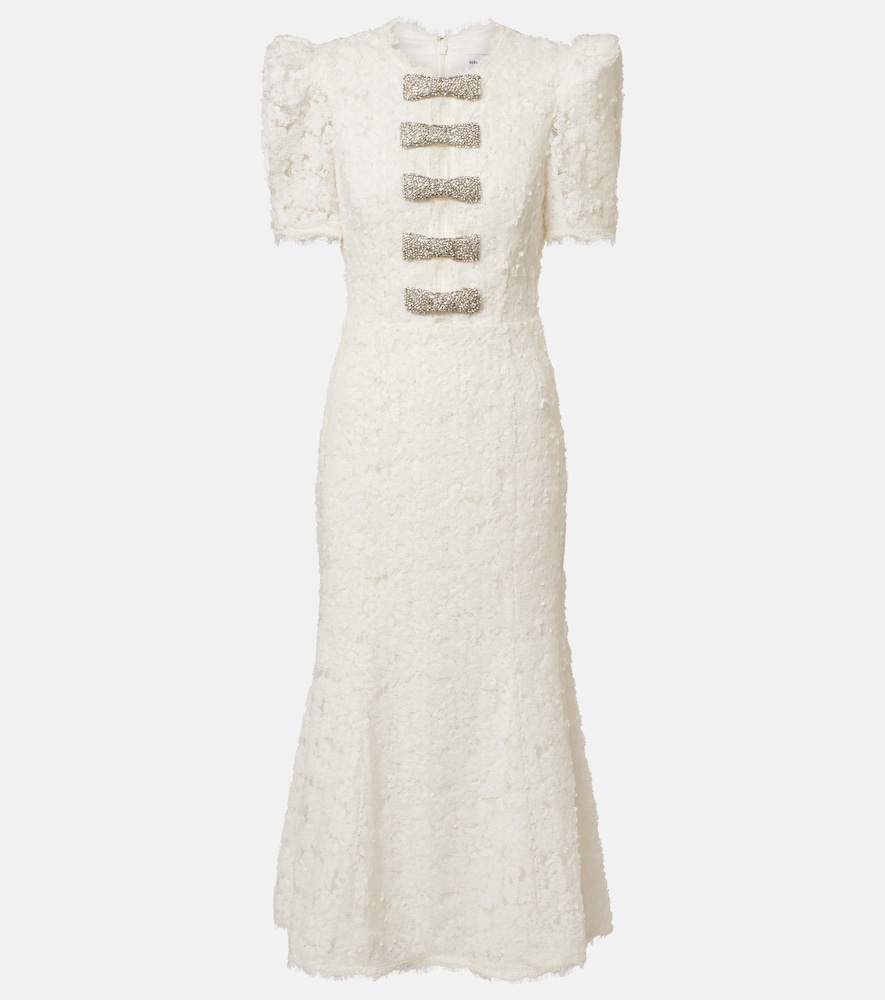 Loveshackfancy Emalia Embellished Lace Midi Dress - Yellow | Editorialist