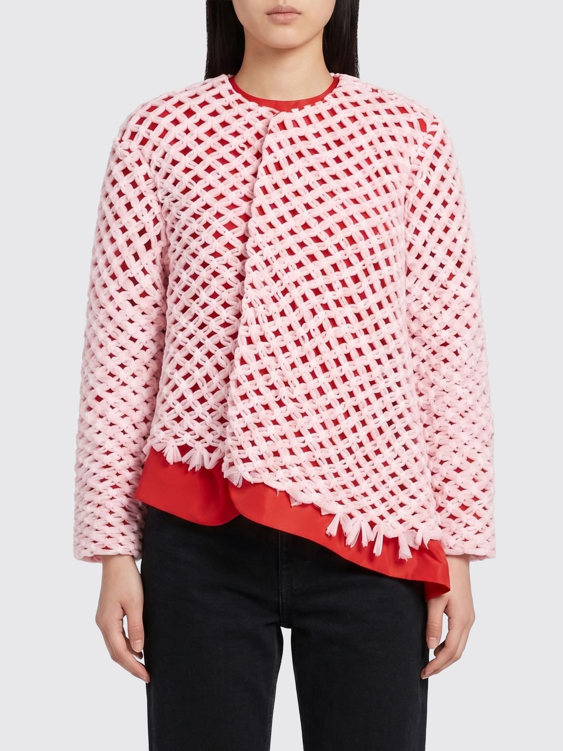 COMME DES GARÇONS Comme Des Garçons Asymmetrical Embroidered Tulle Blazer