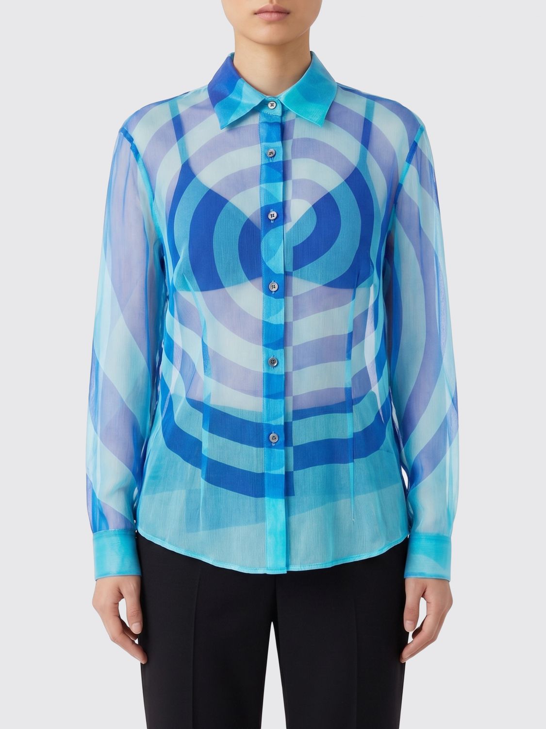 DRIES VAN NOTEN Dries Van Noten Optical Print Silk Shirt