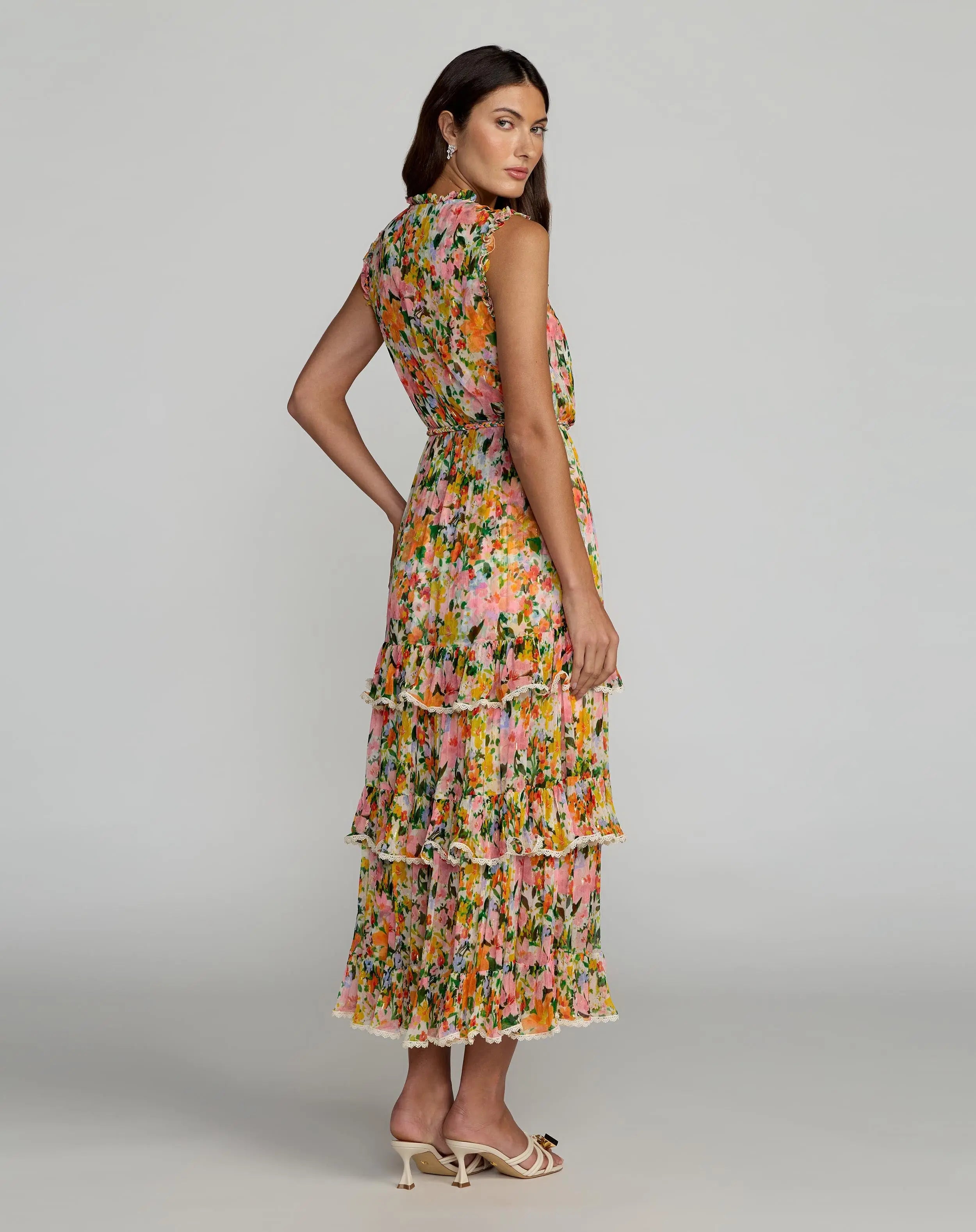 Molly Goddard Ruby Tiered Ruffled Satin-Trimmed Floral-Print 
