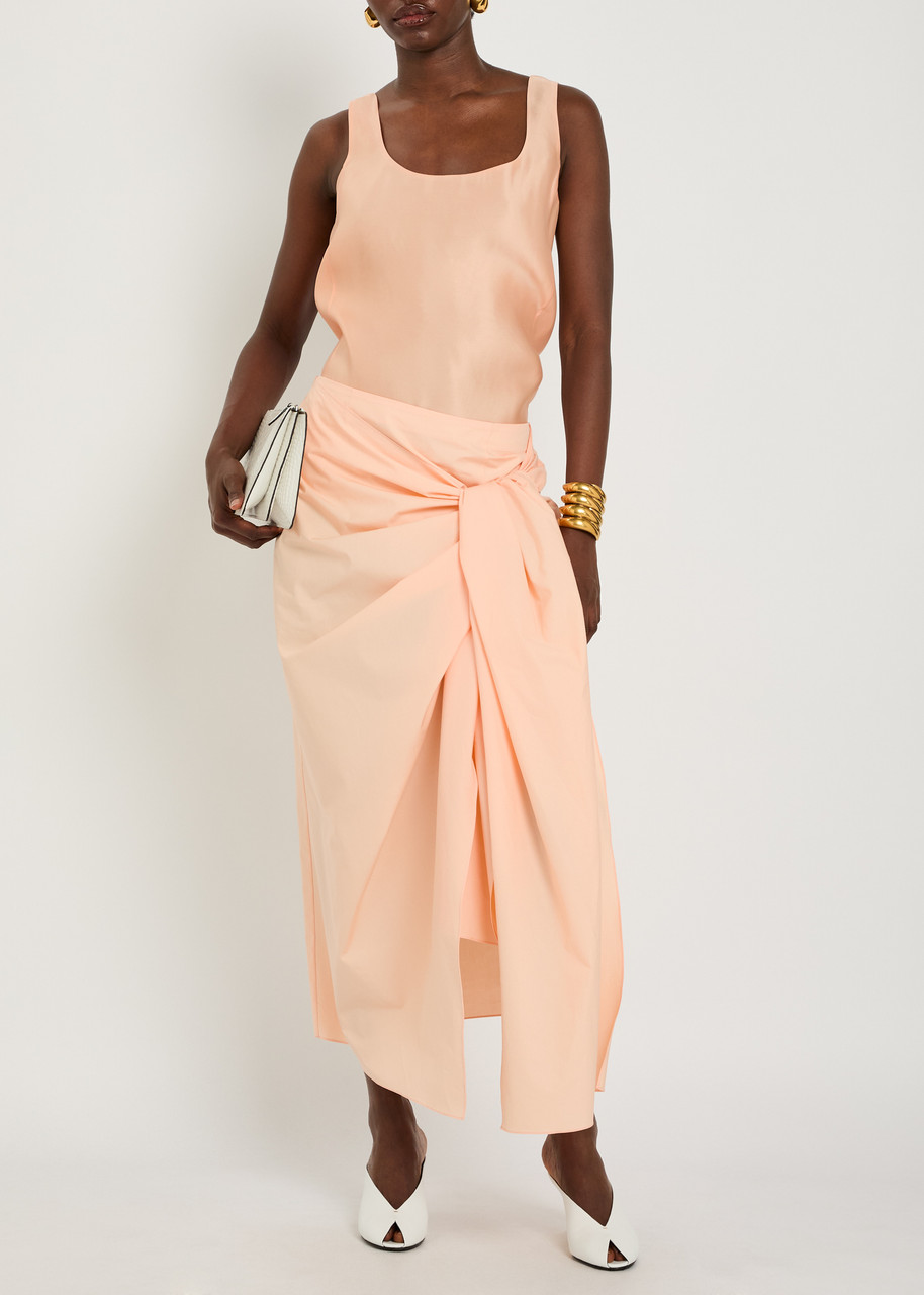 KHAITE Satin and Silk-Blend Top