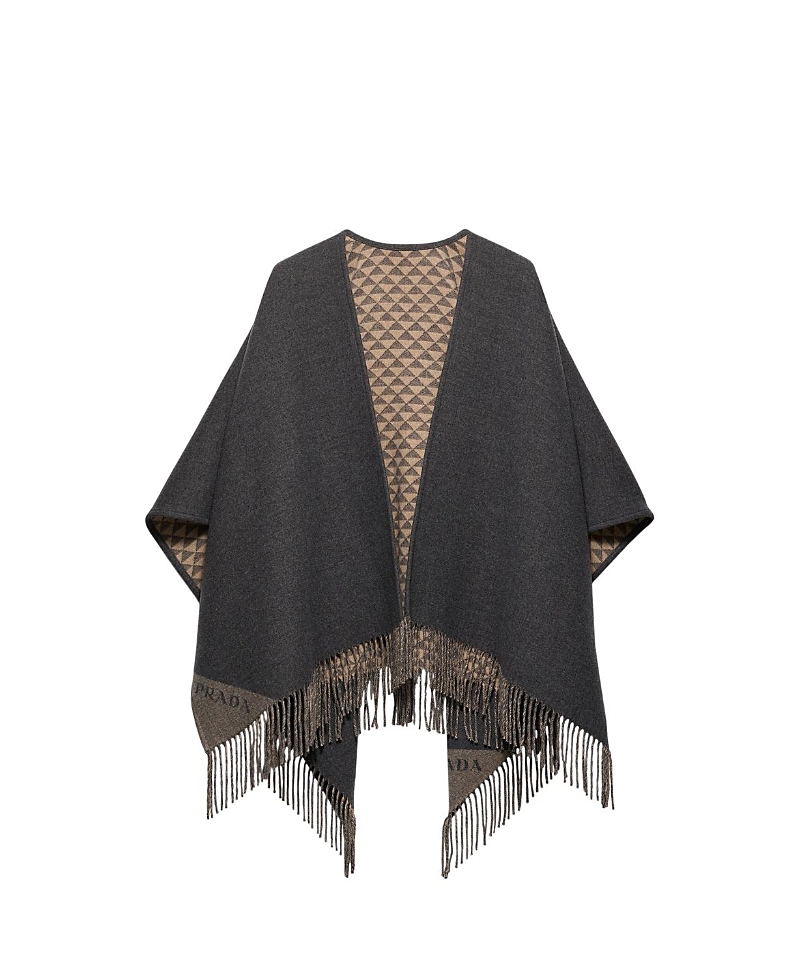 PRADA Reversible Wool and Cashmere Poncho
