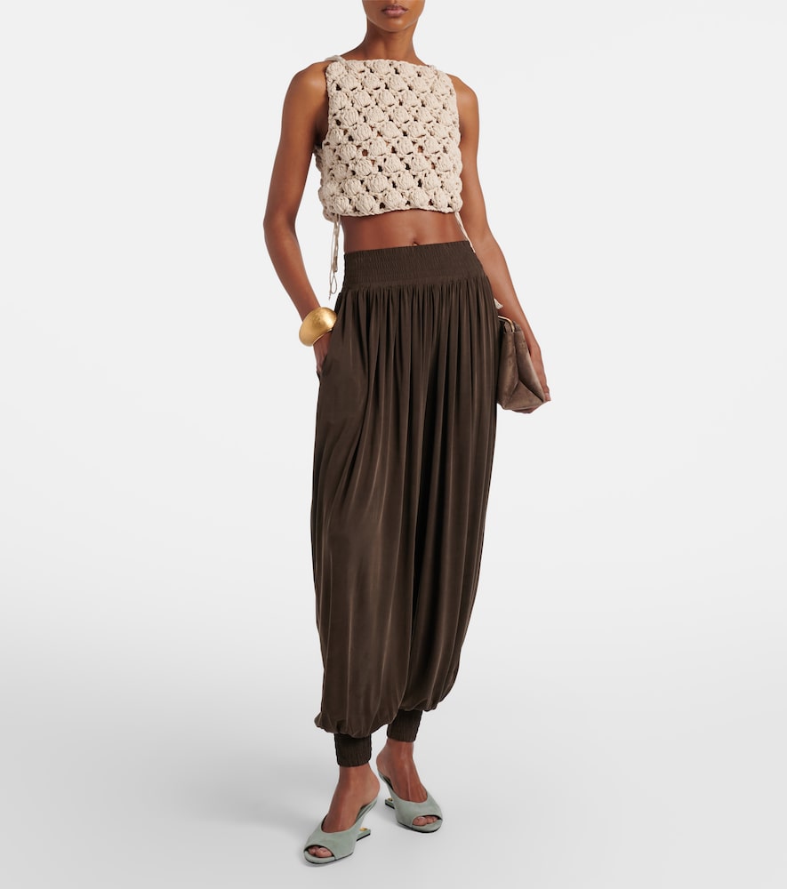 BALMAIN Crochet Cotton Crop Top