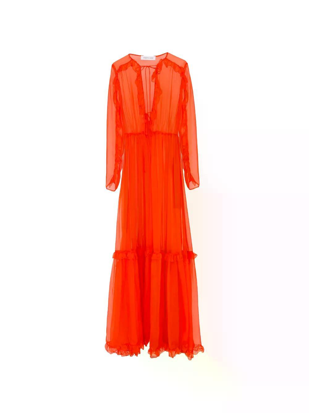 halter long summer dress ZAPAKA Women Summer Dress Orange Printed Halter Casual Dress with Slit, Orange / XL