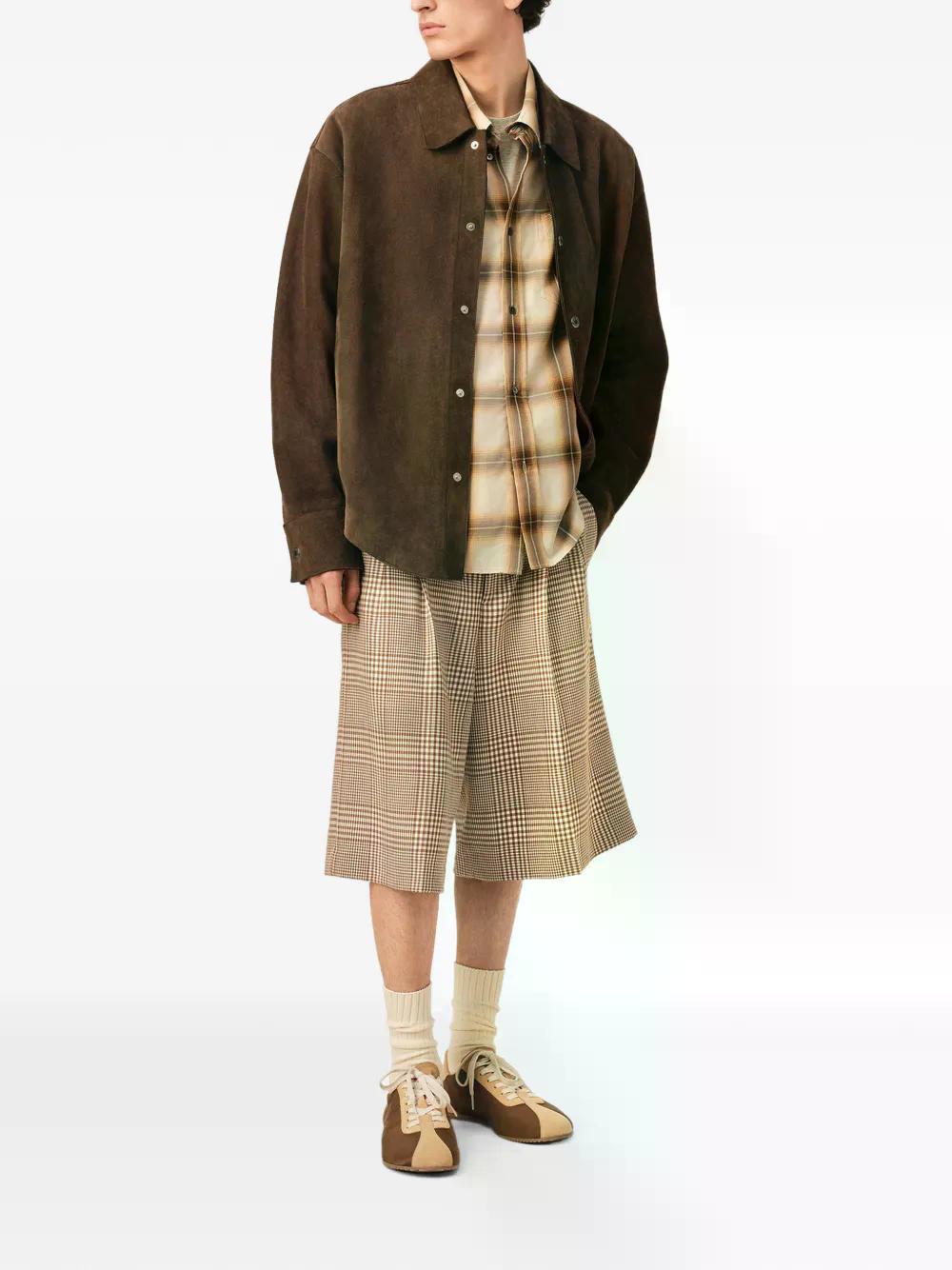 AMI AMI Paris Prince of Wales Checkered Wool Shorts