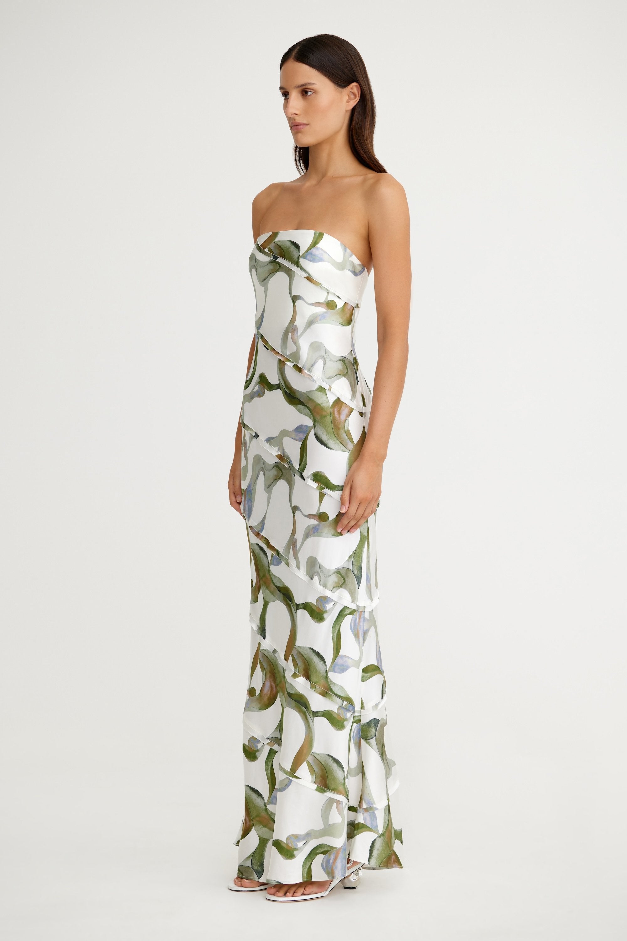 Misha Collection Ember Strapless Wrapped Maxi Dress - White | Editorialist Misha Collection Ember Strapless Wrapped Maxi Dress - White | Editorialist