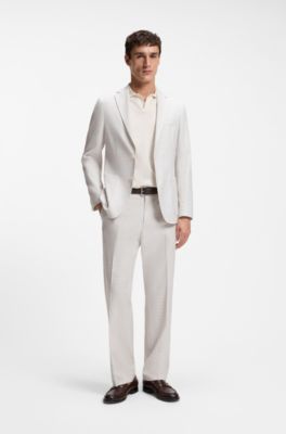 BOSS cotton-jacquard polo shirt with johnny collar