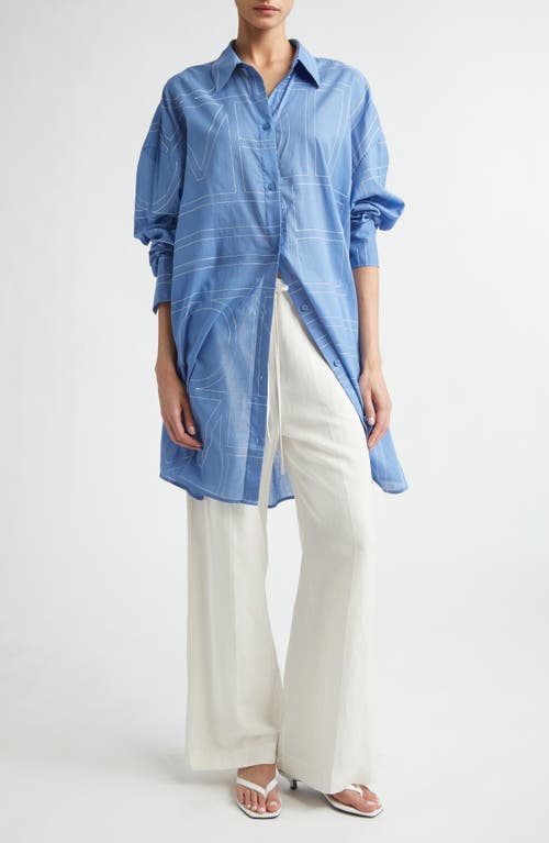 TOTÊME TOTEME Oversized Embroidered Cotton & Lyocell Voile Shirtdress