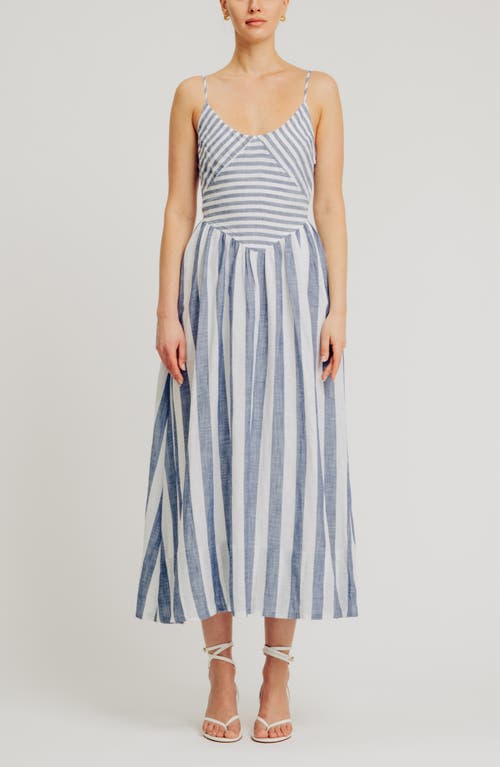 Torn By Ronny Kobo Melinda Stripe A-Line Dress - Navy/White | Editorialist Torn By Ronny Kobo Melinda Stripe A-Line Dress - Navy/White | Editorialist
