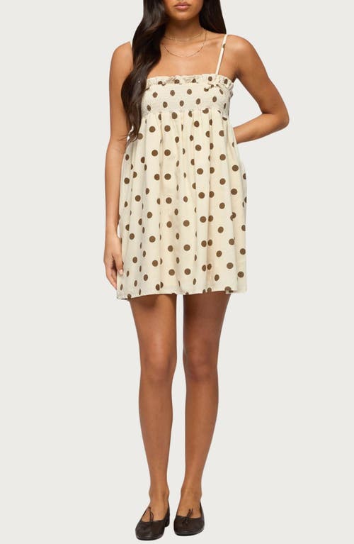 EDIKTED EDIKTED Polka Dot Square Neck Minidress