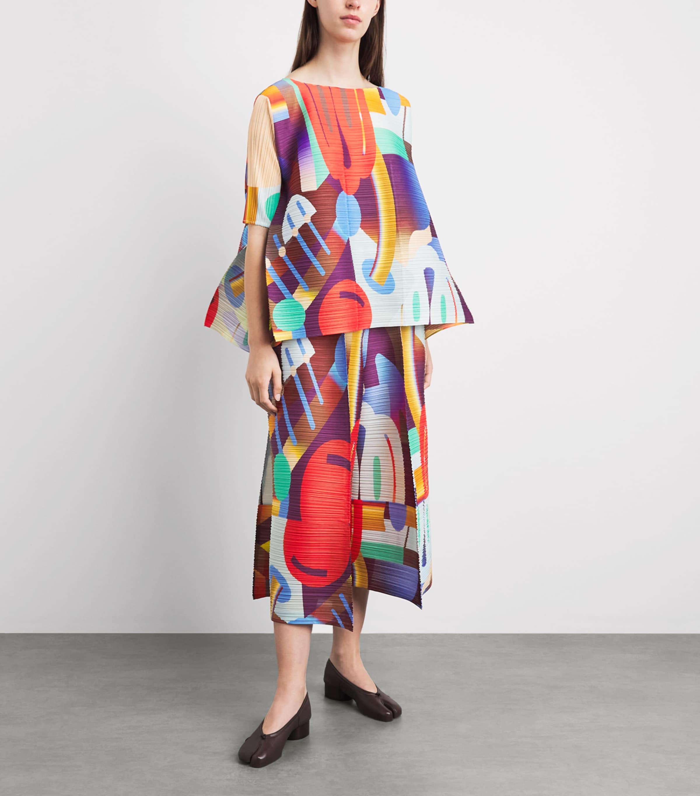 ISSEY MIYAKE Pleats Please Issey Miyake Printed Wide Leg Trousers