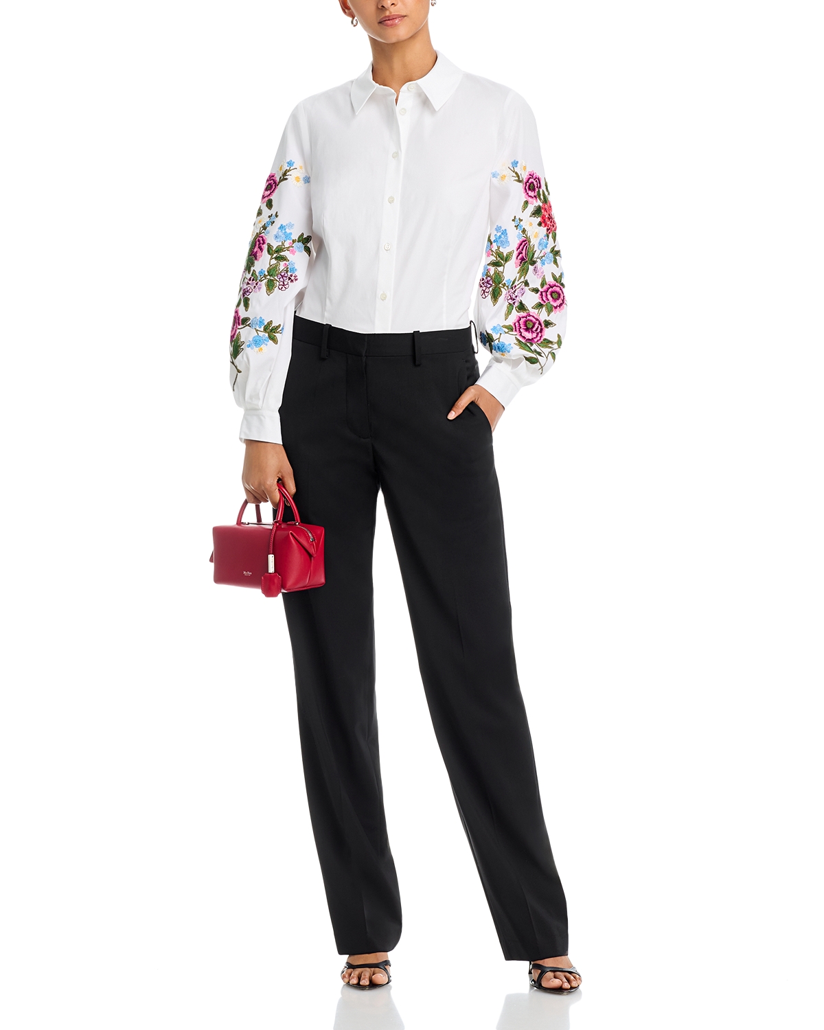 CAROLINA HERRERA Carolina Herrera Embroidered Puff Sleeve Shirt
