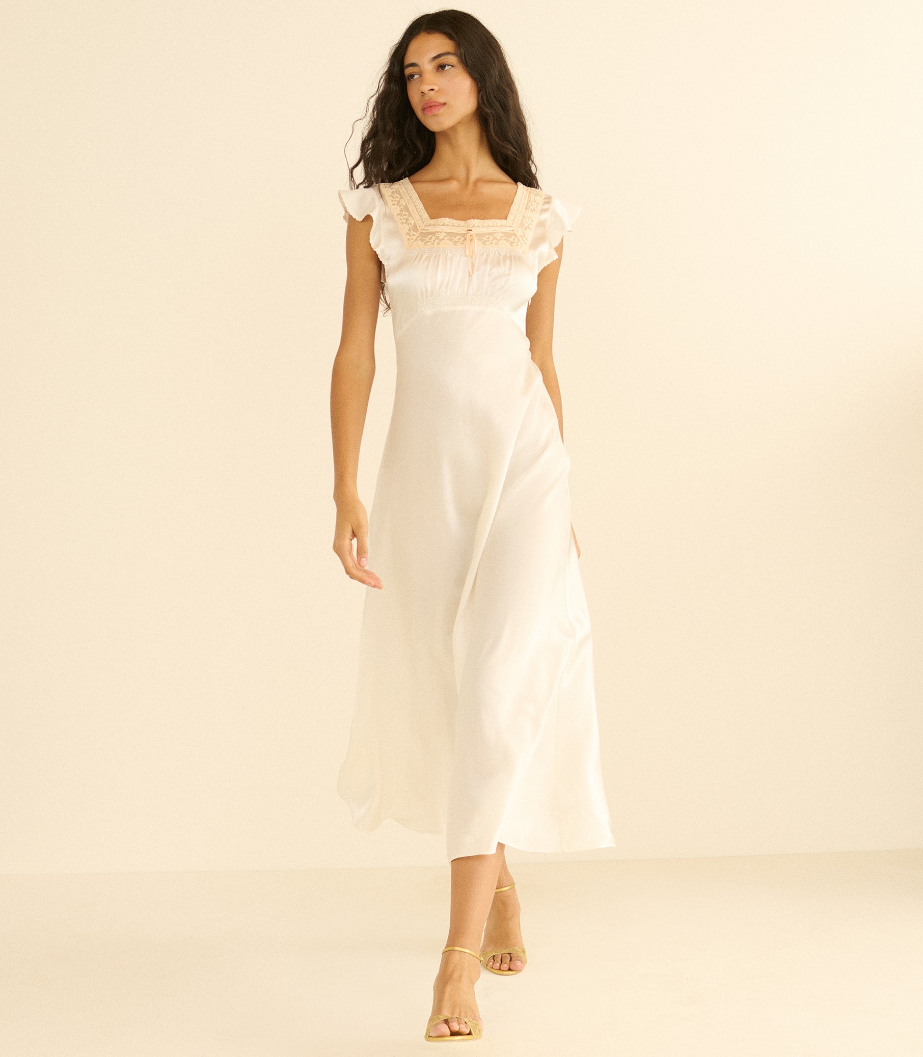 bohemian dress white lace White Lace Maxi Dress | White Horse Princess main image 0