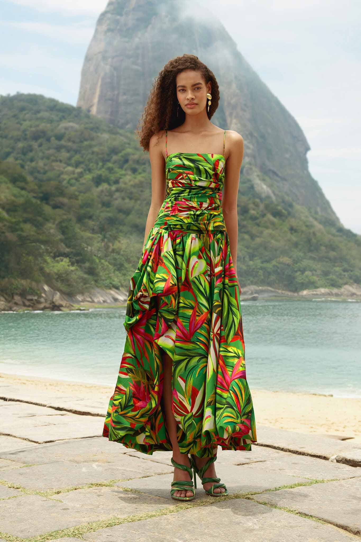 FARM RIO FARM RIO ACTIVE Tropical Print Sleeveless Maxi Dress