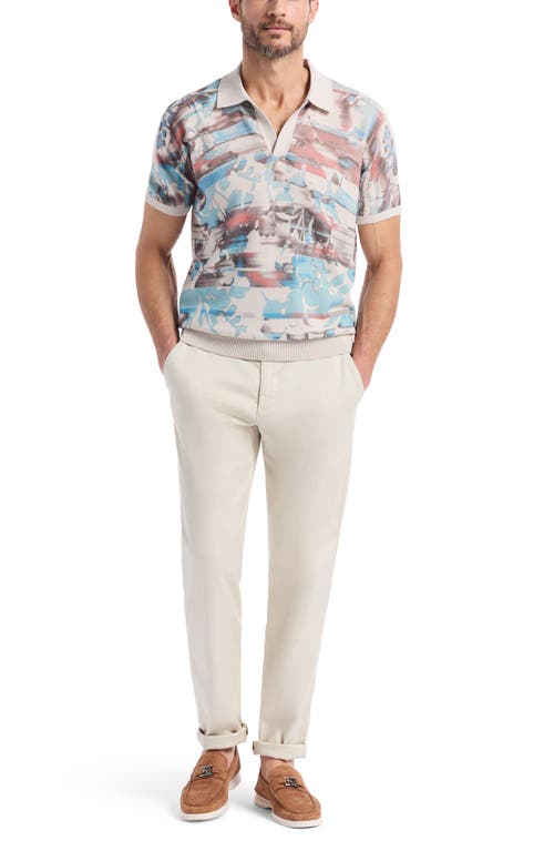 ROBERT GRAHAM ordale johnny collar cotton sweater polo