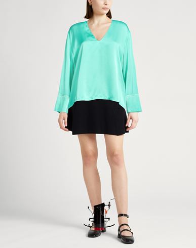 FORTE_FORTE FORTE FORTE Long Sleeve V-Neck Silk Blend Top