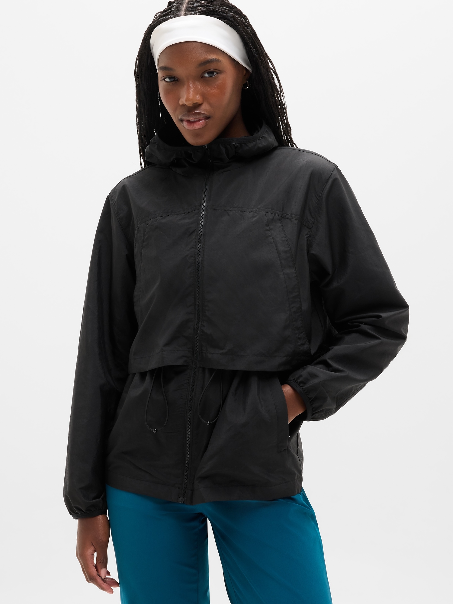 ATHLETA Athleta Valley Jacket - Zip Up Hooded Lightweight Anorak