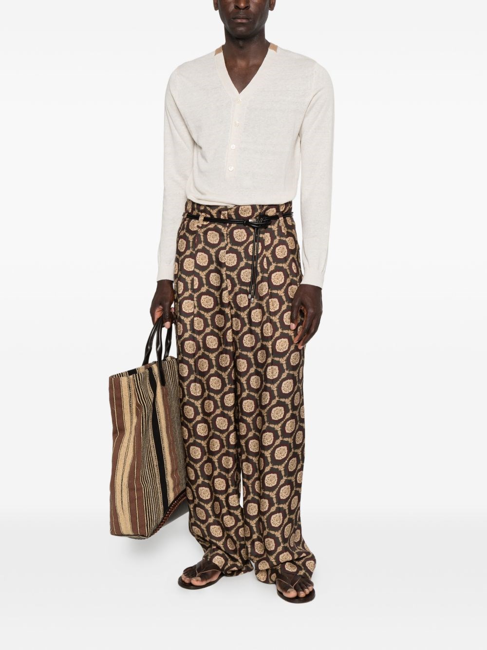 EMPORIO ARMANI Emporio Armani Printed Wide-Leg Trousers