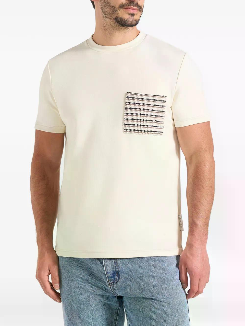 MANIÈRE DE VOIR joris whipstitch pocket-detail t-shirt cream