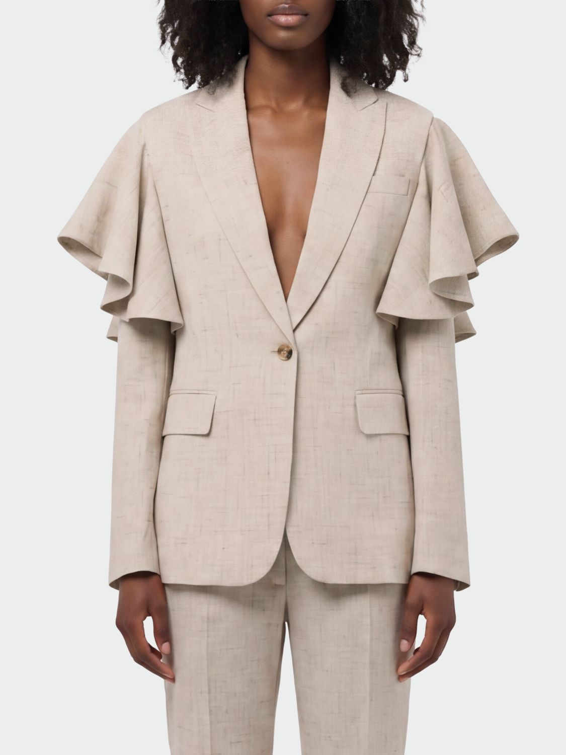 MOSCHINO Moschino Ruffled Sleeve Blazer