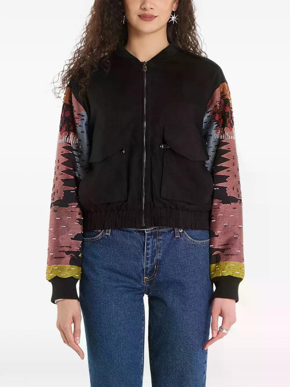 DESIGUAL Desigual Zip-Fastening Pocket Jacket with Embellishment