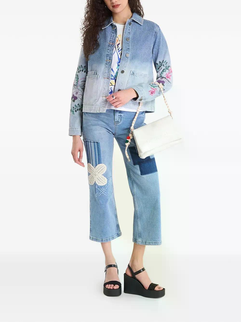 DESIGUAL Desigual Floral Embroidered Denim Jacket