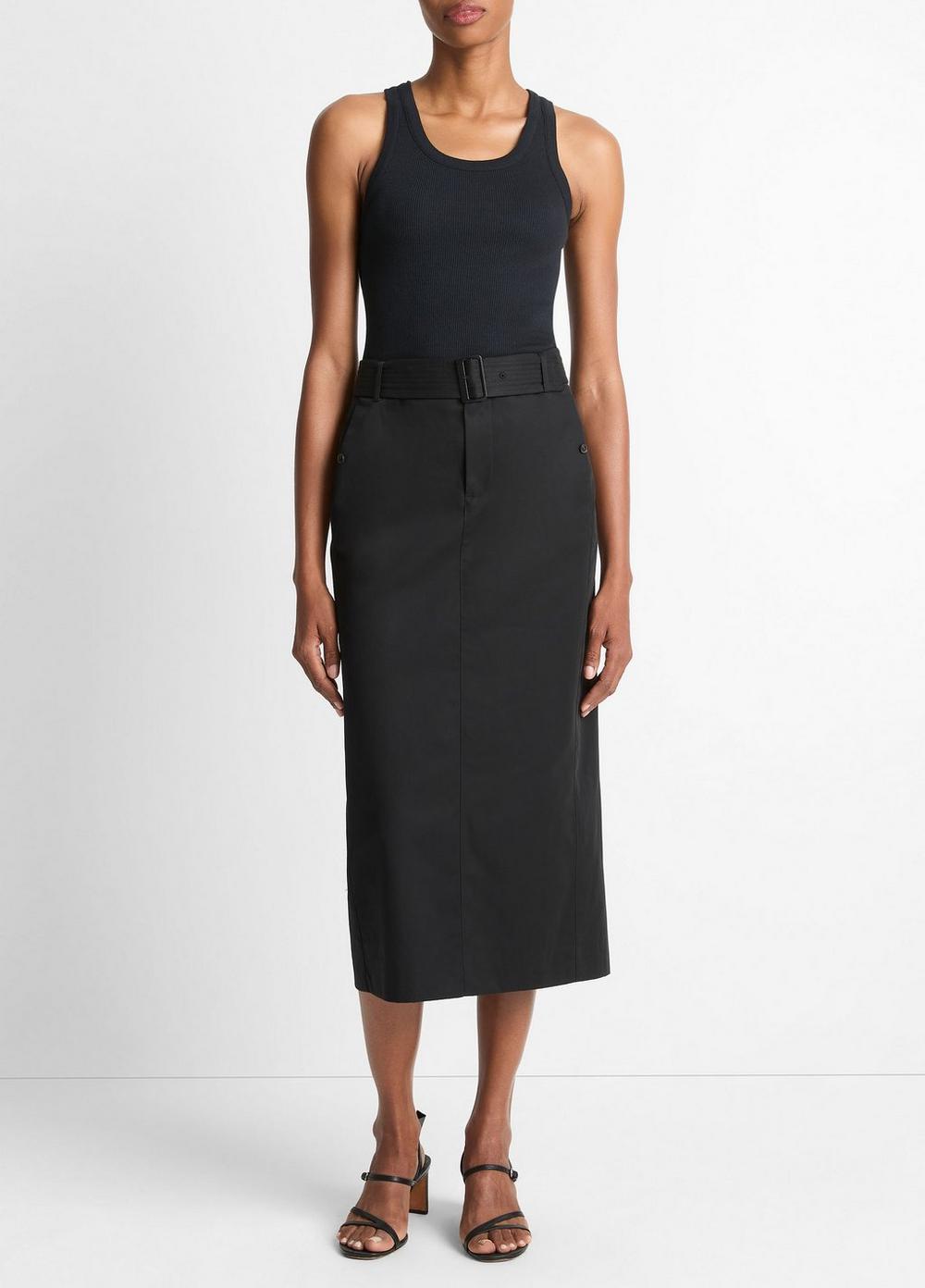 VINCE Vince Cotton Trench Pencil Skirt