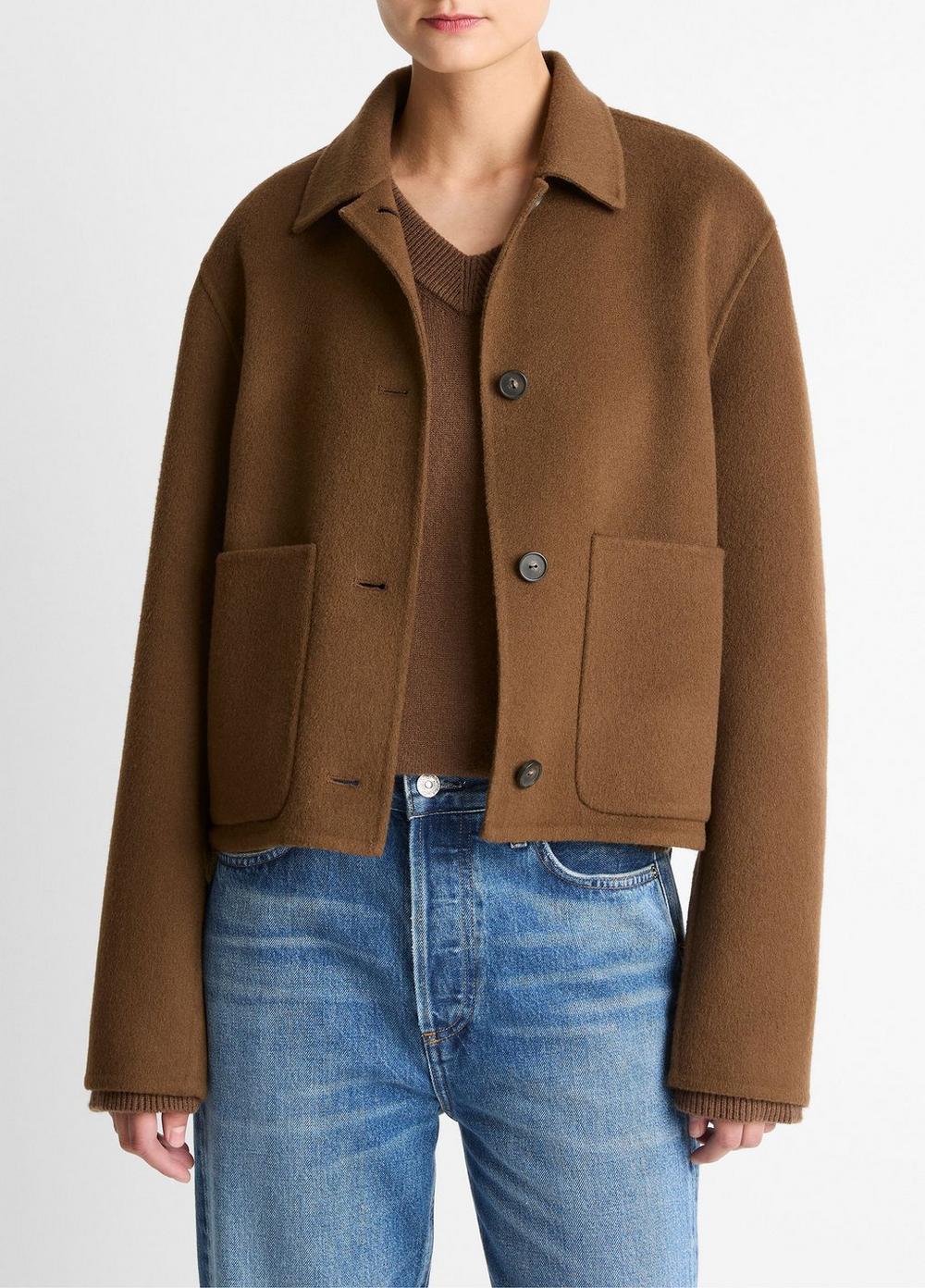 VINCE Vince Cropped Wool & Cashmere-Blend Jacket