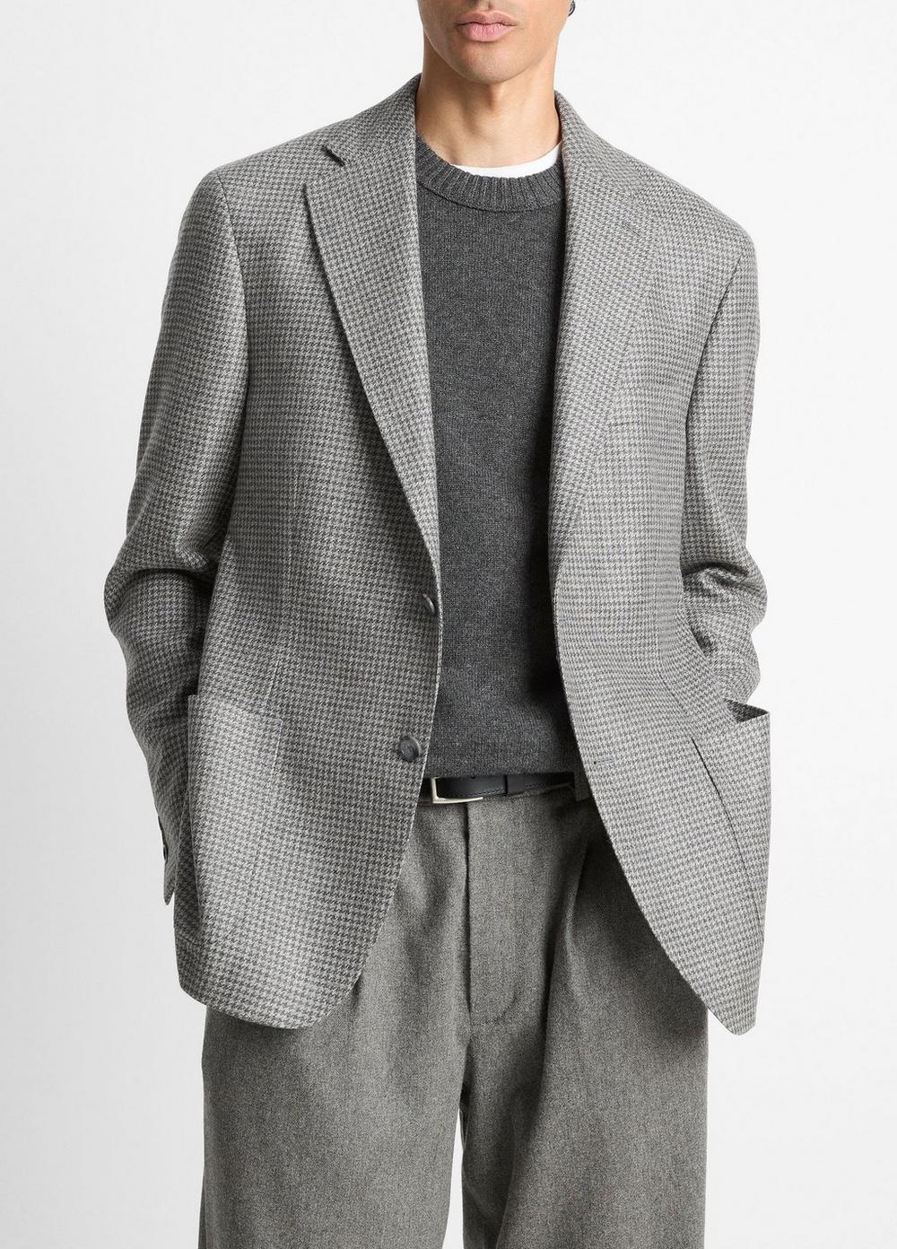 VINCE Vince Houndstooth Cashmere Relaxed Sport Coat