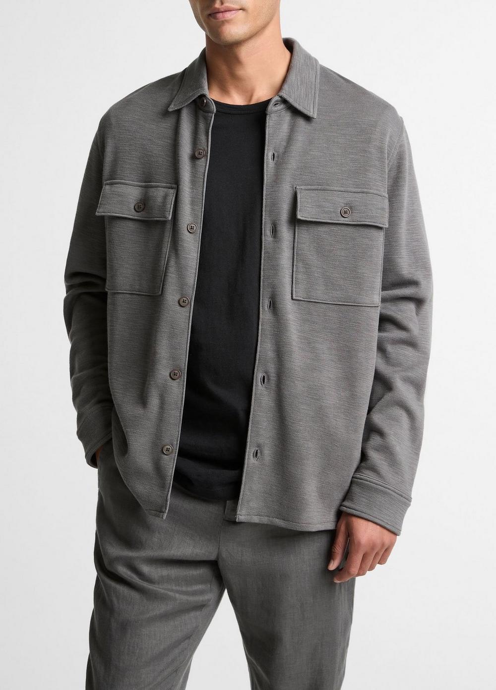 VINCE Vince Double-Slub Cotton-Blend Shirt Jacket