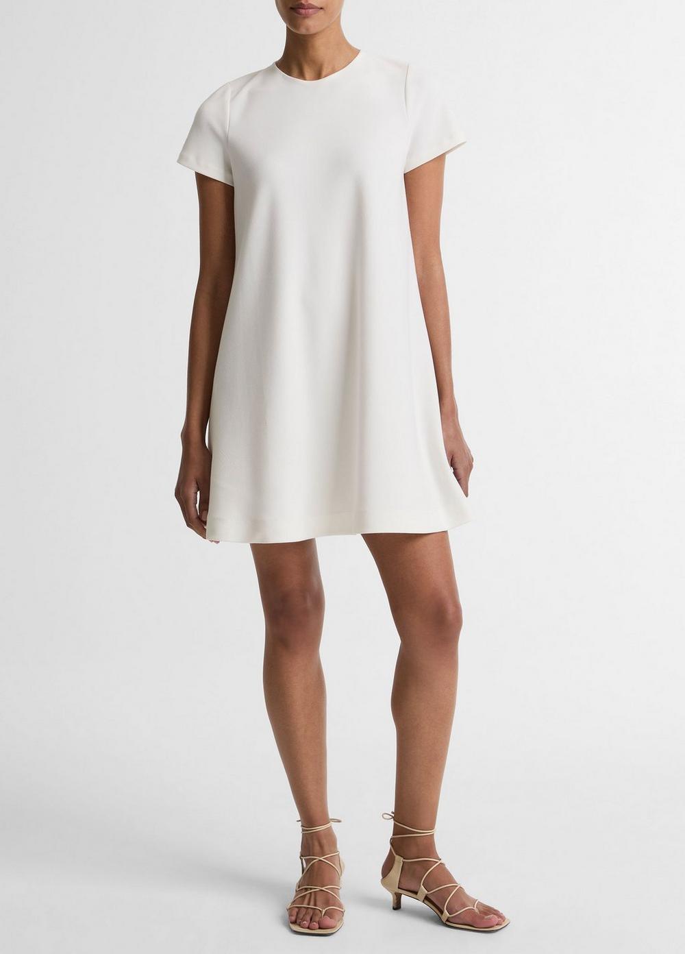 VINCE Vince Bias Cut Short Sleeve Dress